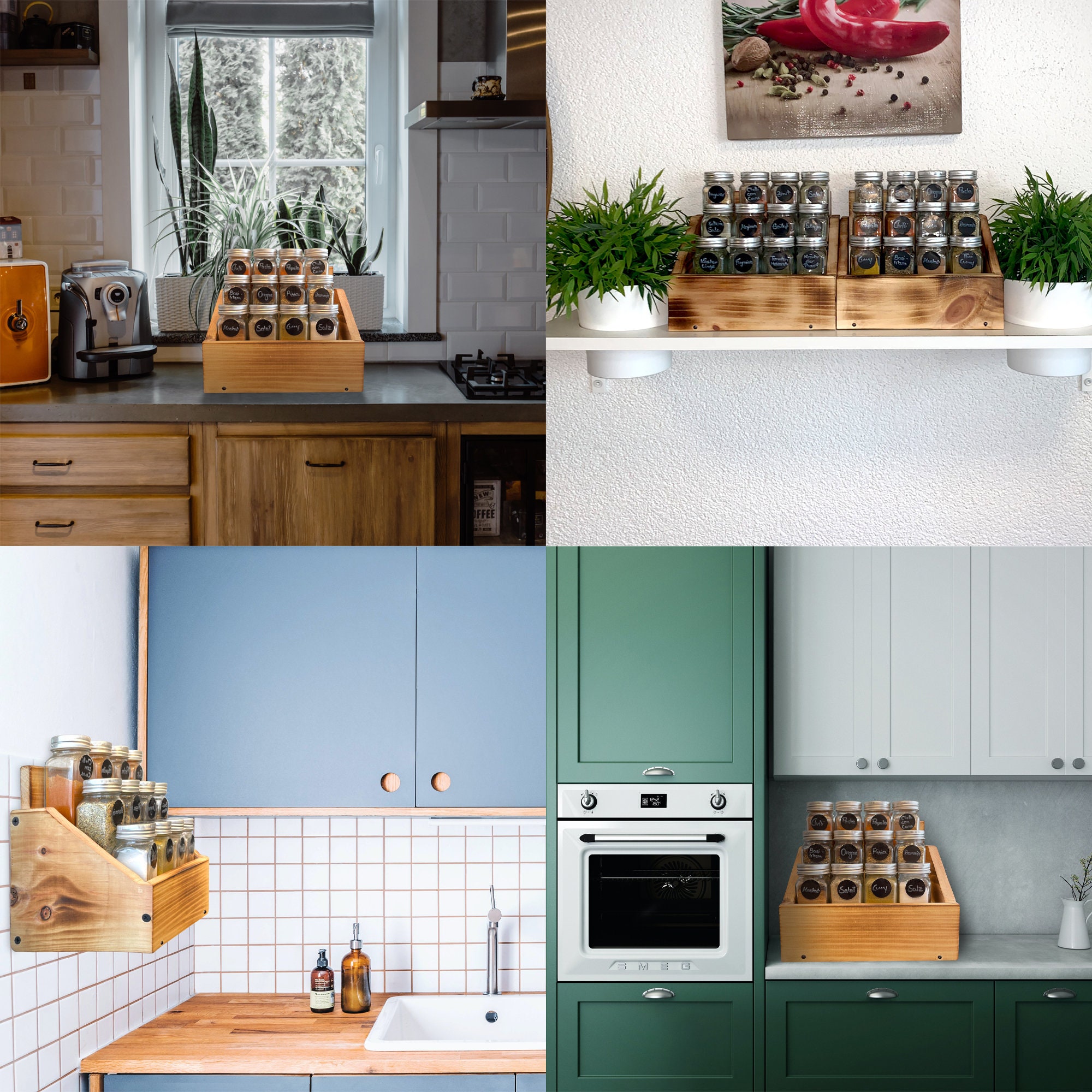 Spice Rack Wood Standing or Hanging for Spice Shaker Spice - Etsy