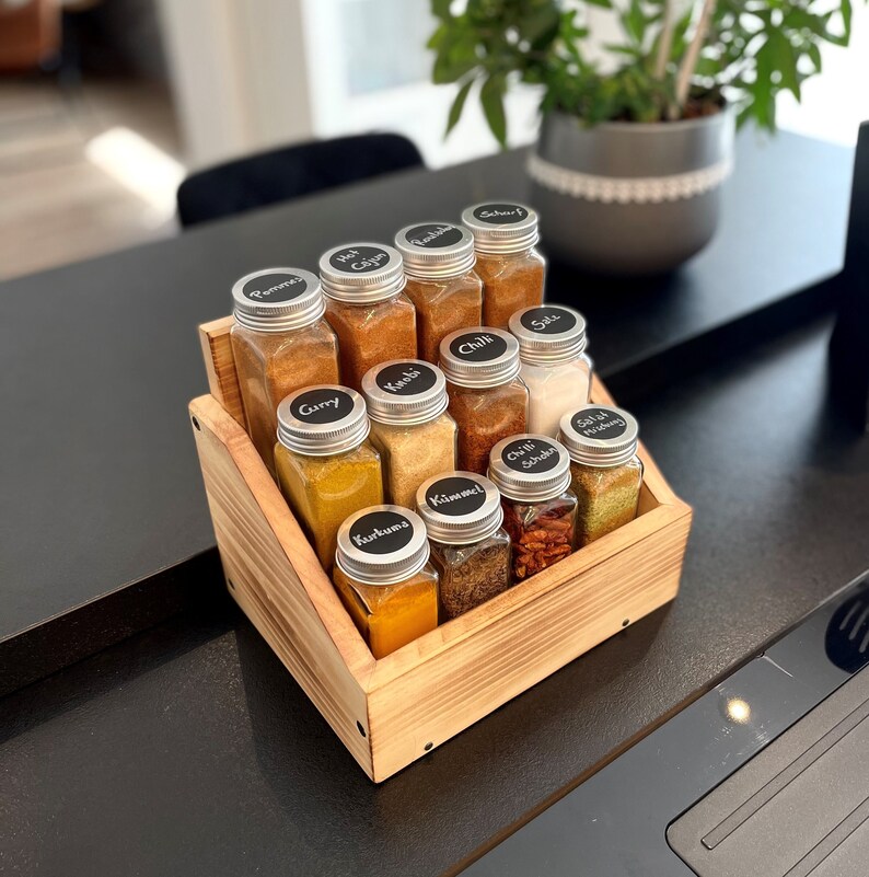 Spice Rack Wood Standing or Hanging for Spice Shaker Spice - Etsy