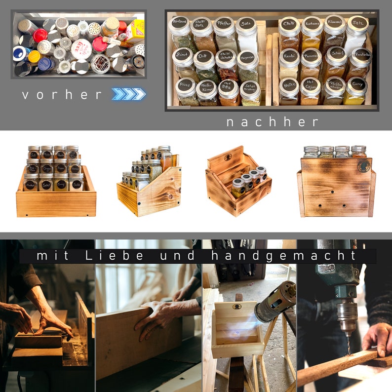 Spice Rack Wood Standing or Hanging for Spice Shaker Spice - Etsy