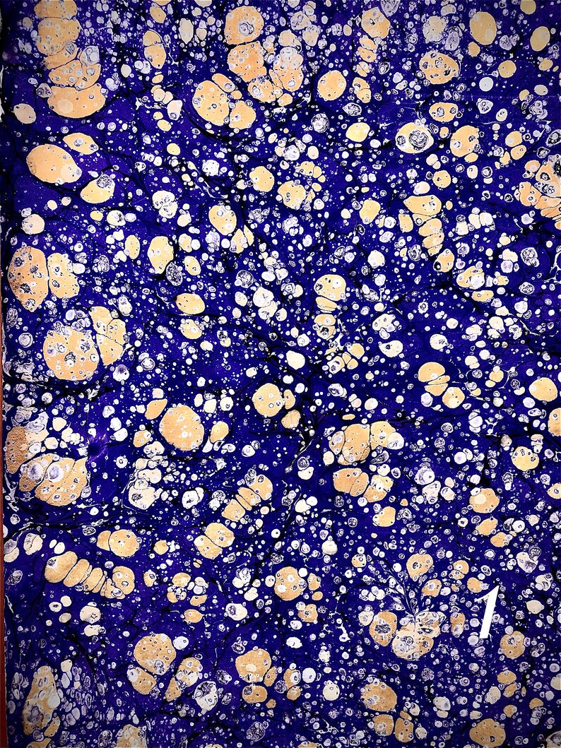 Hand Marbled Paper Varnished Serie purple Galaxy 35x50 - Etsy