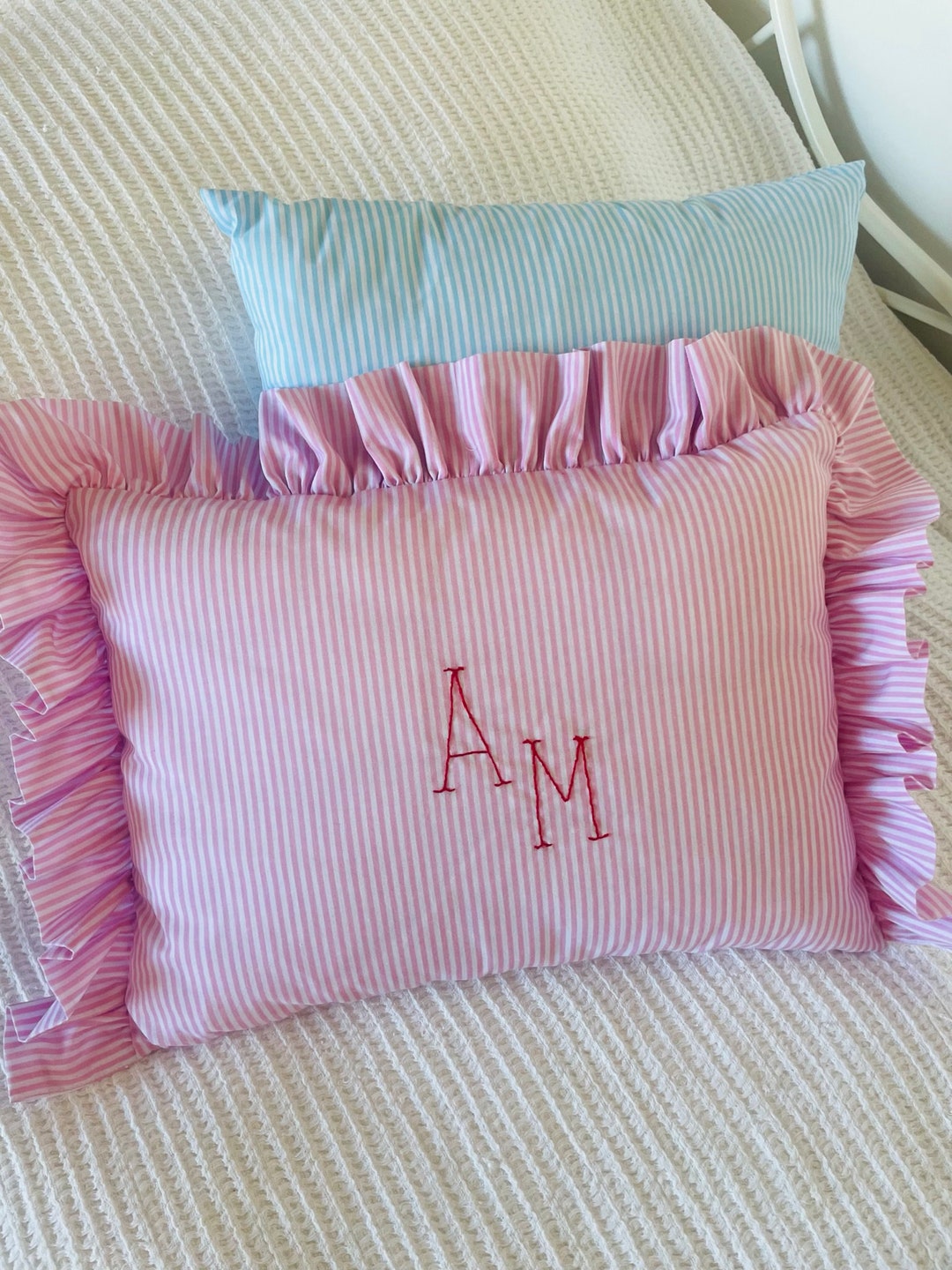 Custom Hand Embroidered Monogram Cushions, Includes Padding. FREE ...