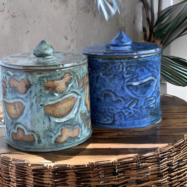 Ceramic Lidded Jar - Etsy