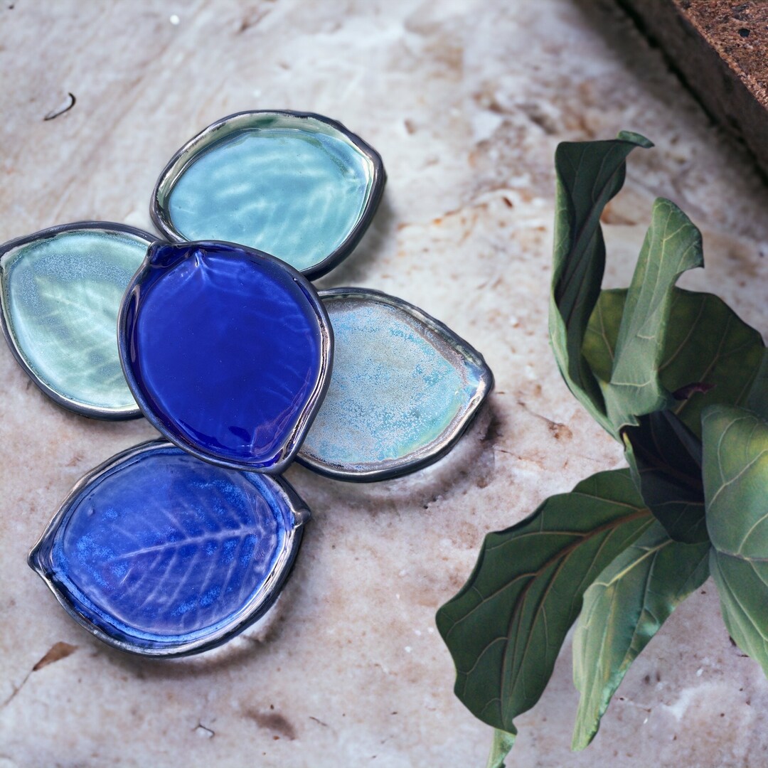 Handmade Tea Bag Plates, Leaf Plates, Pottery Leaf Dishes, Snack Dishes ...