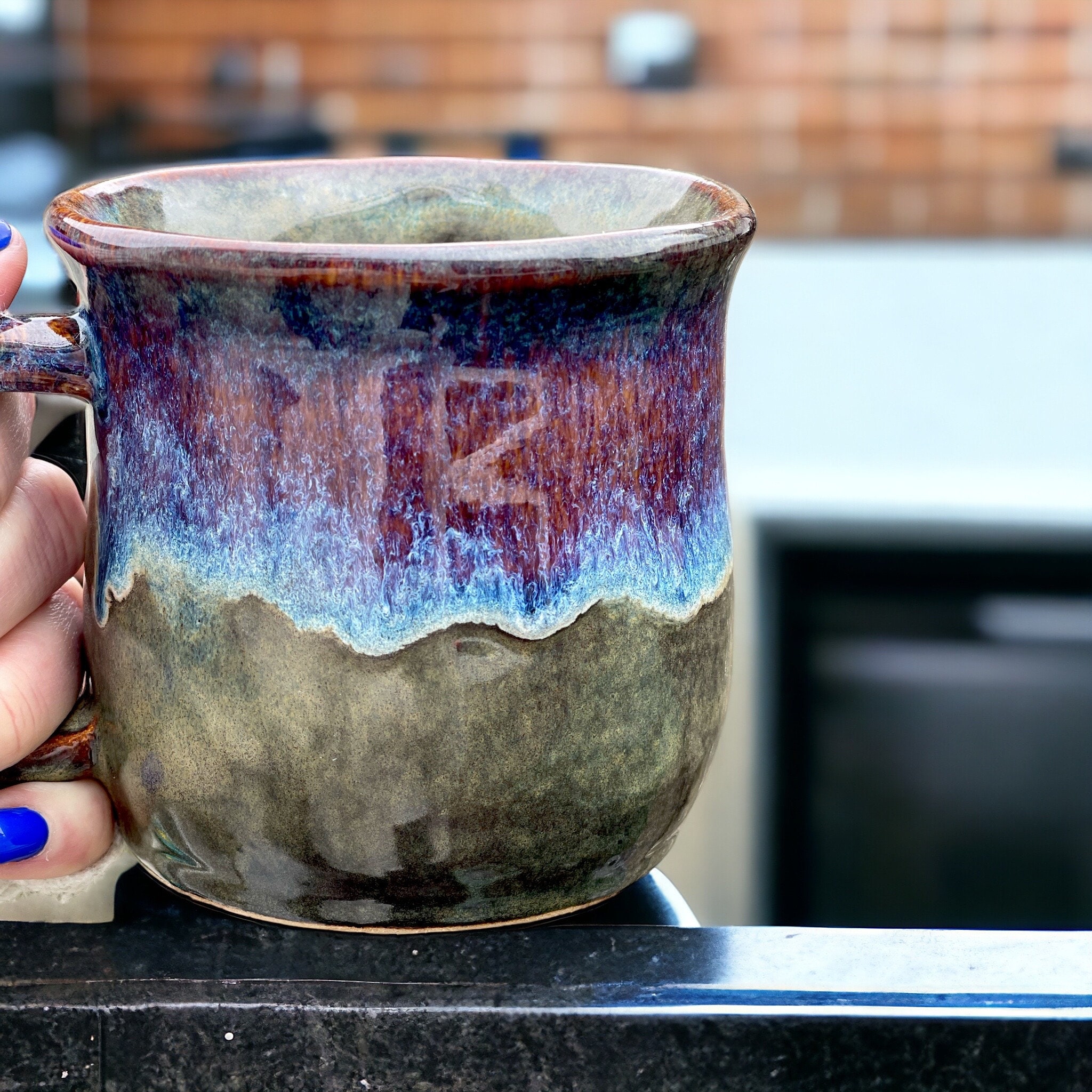 Handmade Ceramic Mugs Earthen and Lava and Ocean and Lava Colours ...
