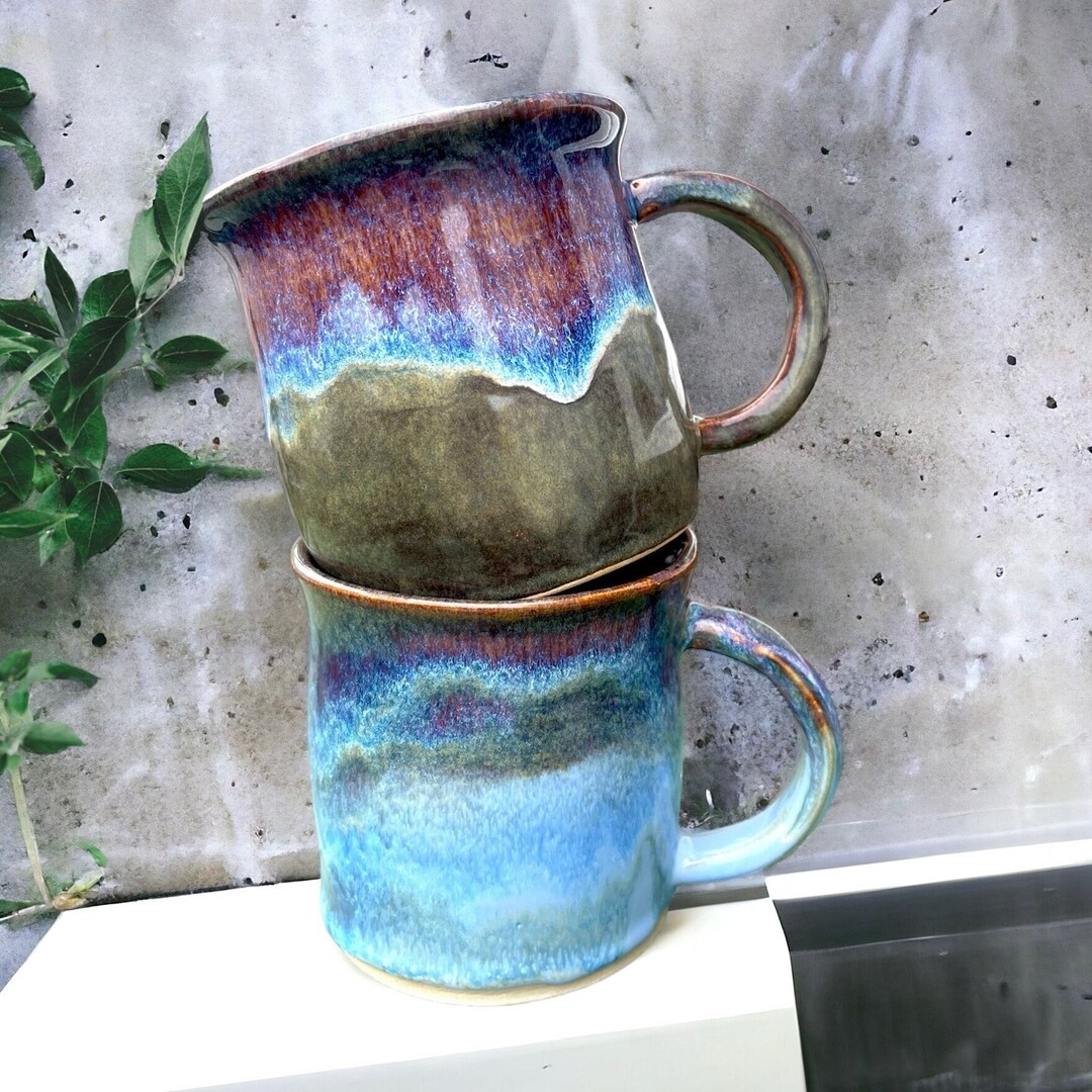 Handmade Ceramic Mugs Earthen and Lava and Ocean and Lava Colours ...