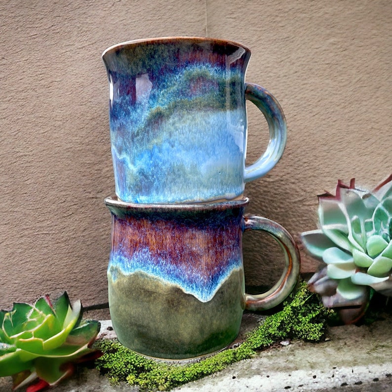 Handmade Ceramic Mugs Earthen and Lava and Ocean and Lava Colours ...