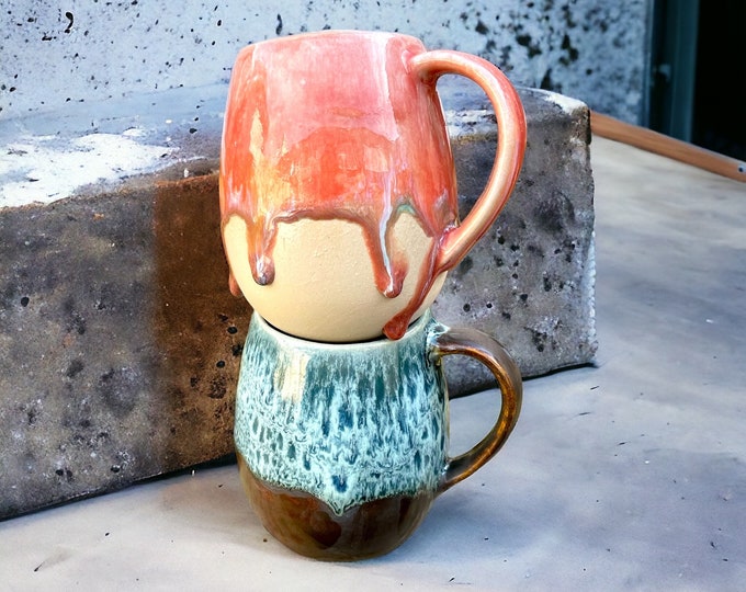 Green Drippy Mug second - Etsy
