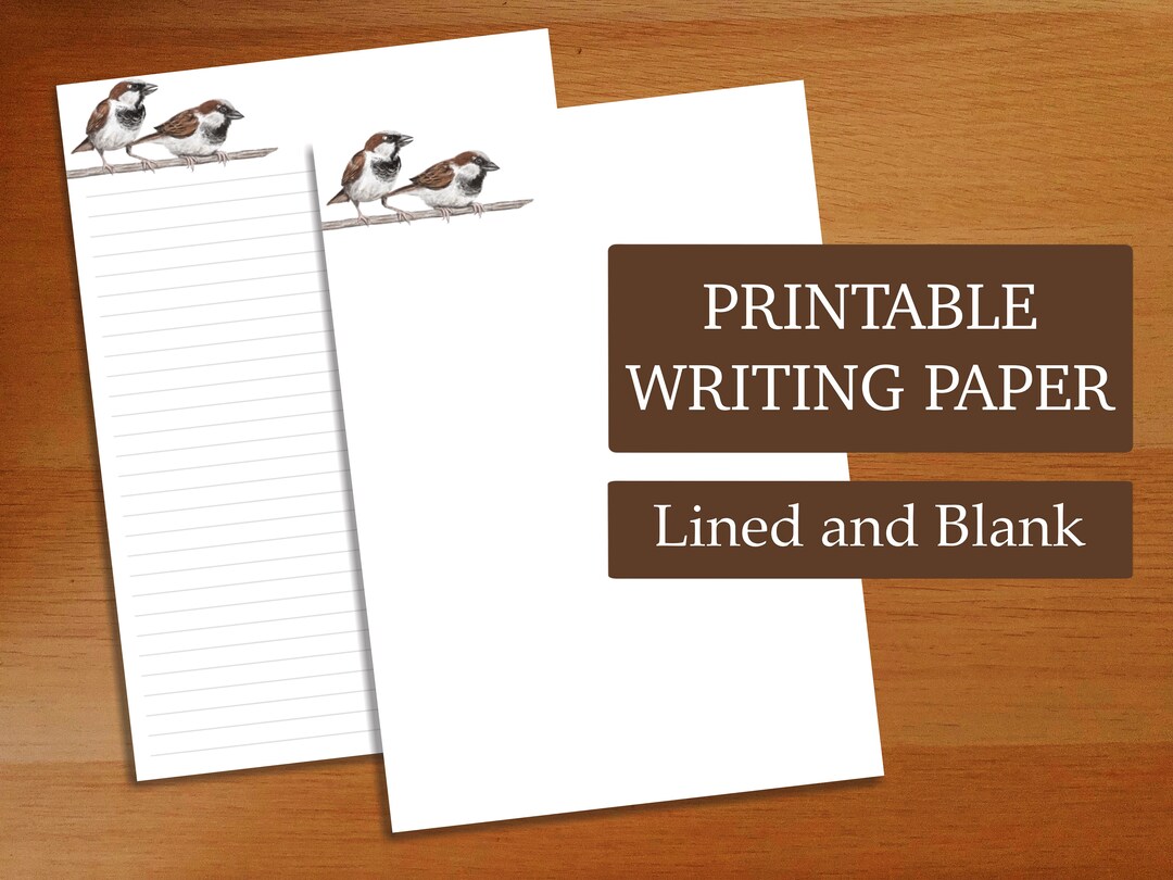 Sparrows Letter Writing Paper Digital Download Jw Letter Writing ...