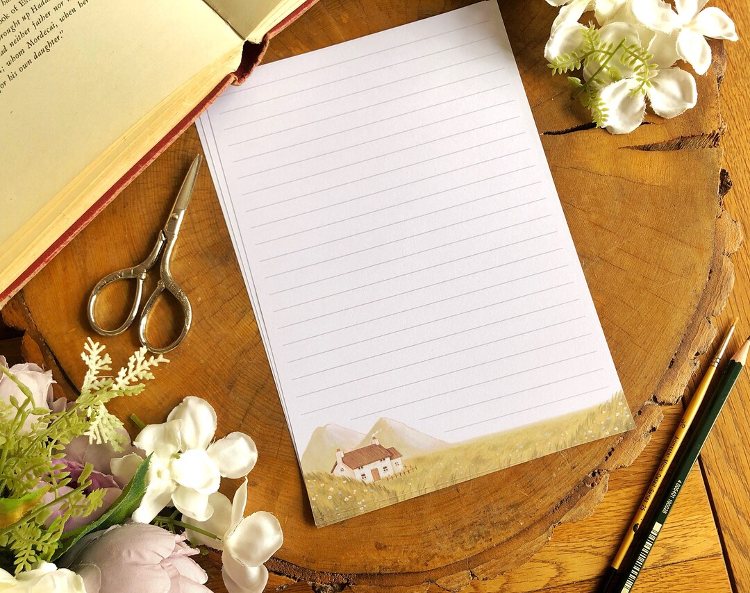 Spring Cottage Writing Paper - A4 and A5 Sizes, Lined or Blank, JW ...