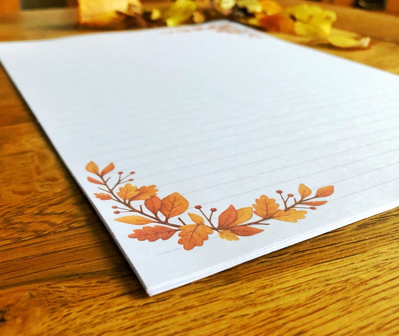 Autumn Leaves Letter Writing Paper Digital Download JW Letter Writing ...