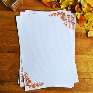 Autumn Leaves Letter Writing Paper Digital Download JW Letter Writing ...