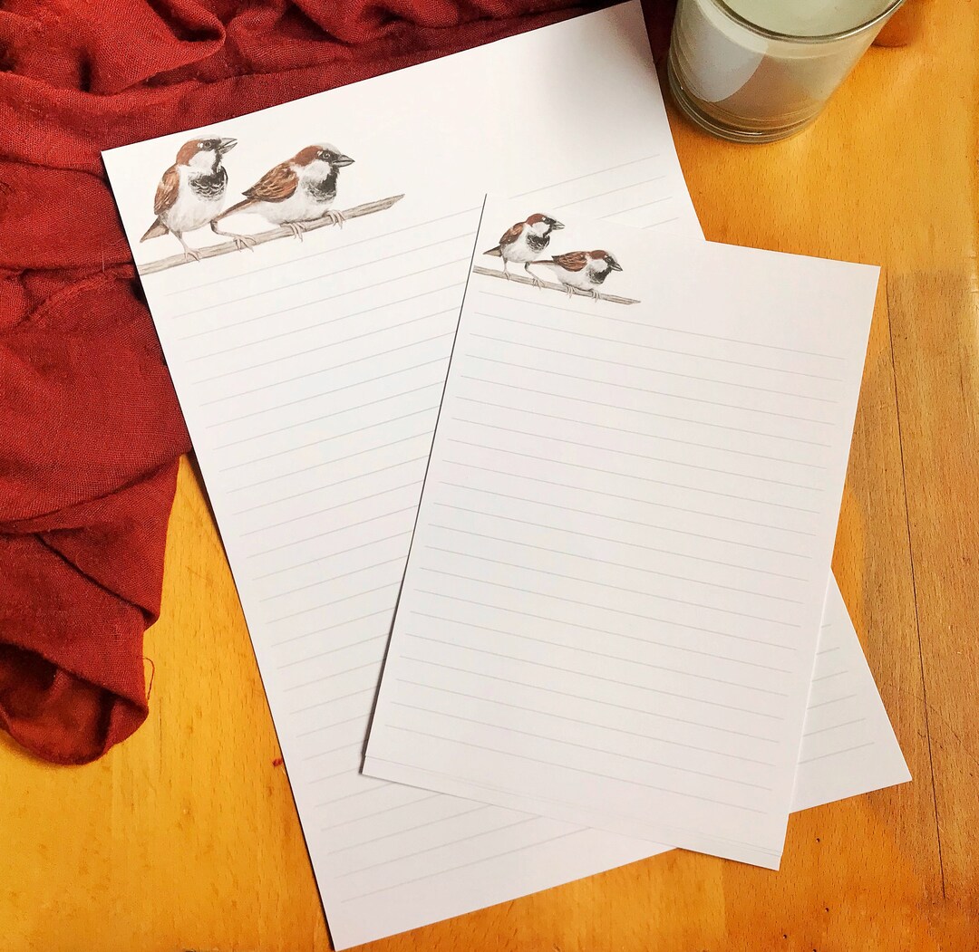 Sparrows Writing Paper A4 and A5 Sizes - Etsy