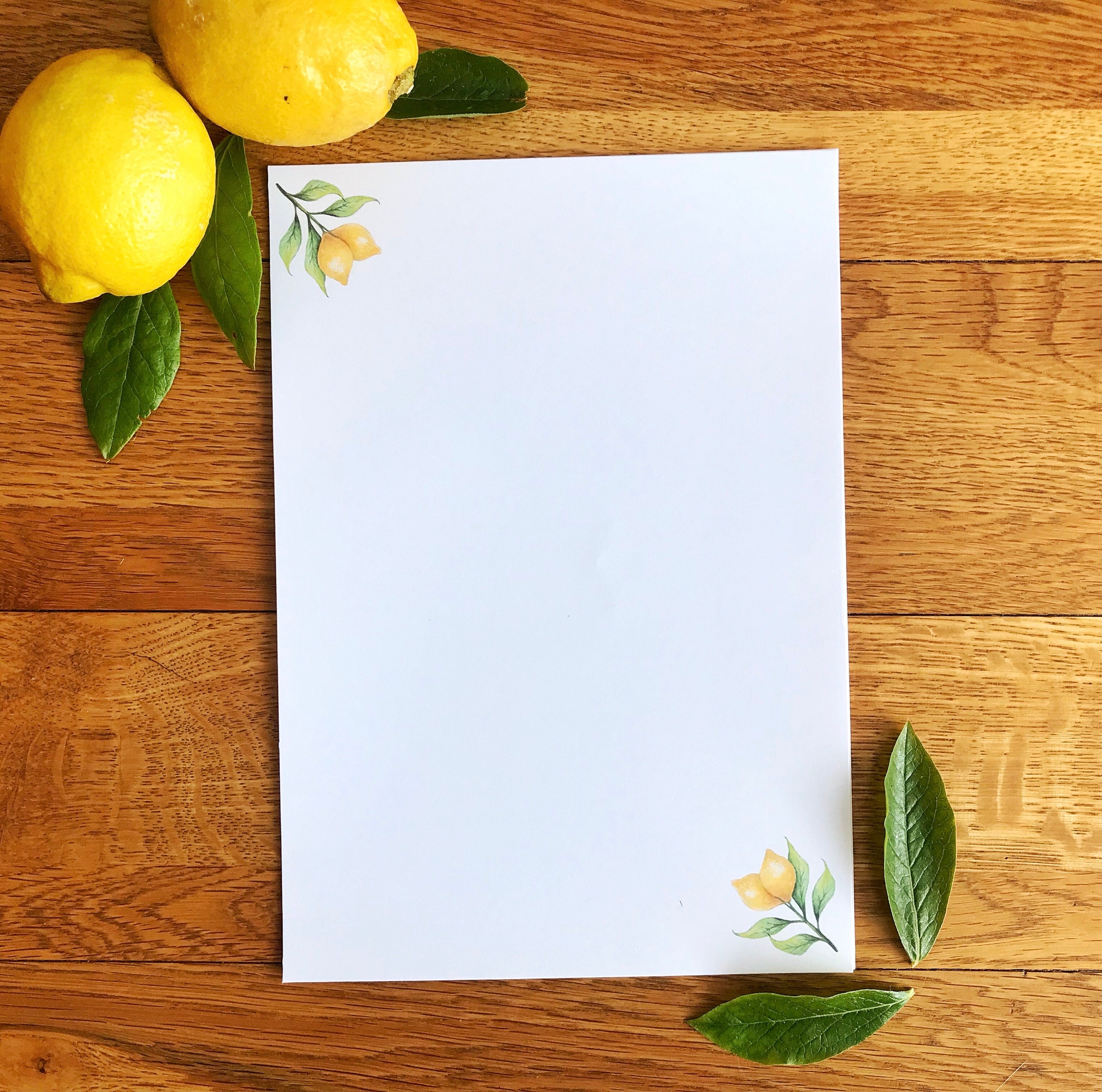 Lemon Writing Paper A4 and A5 Sizes | Etsy