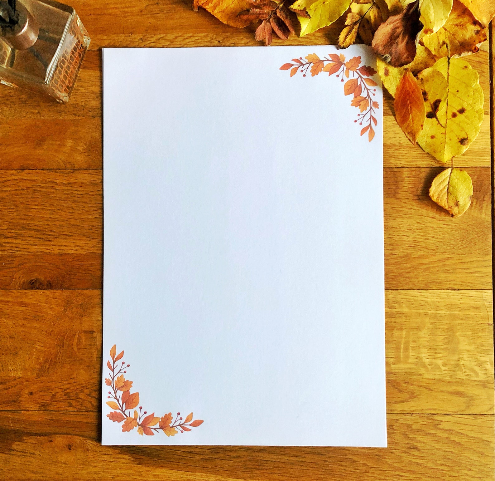 Autumn Leaves Letter Writing Paper Digital Download JW Letter Writing ...