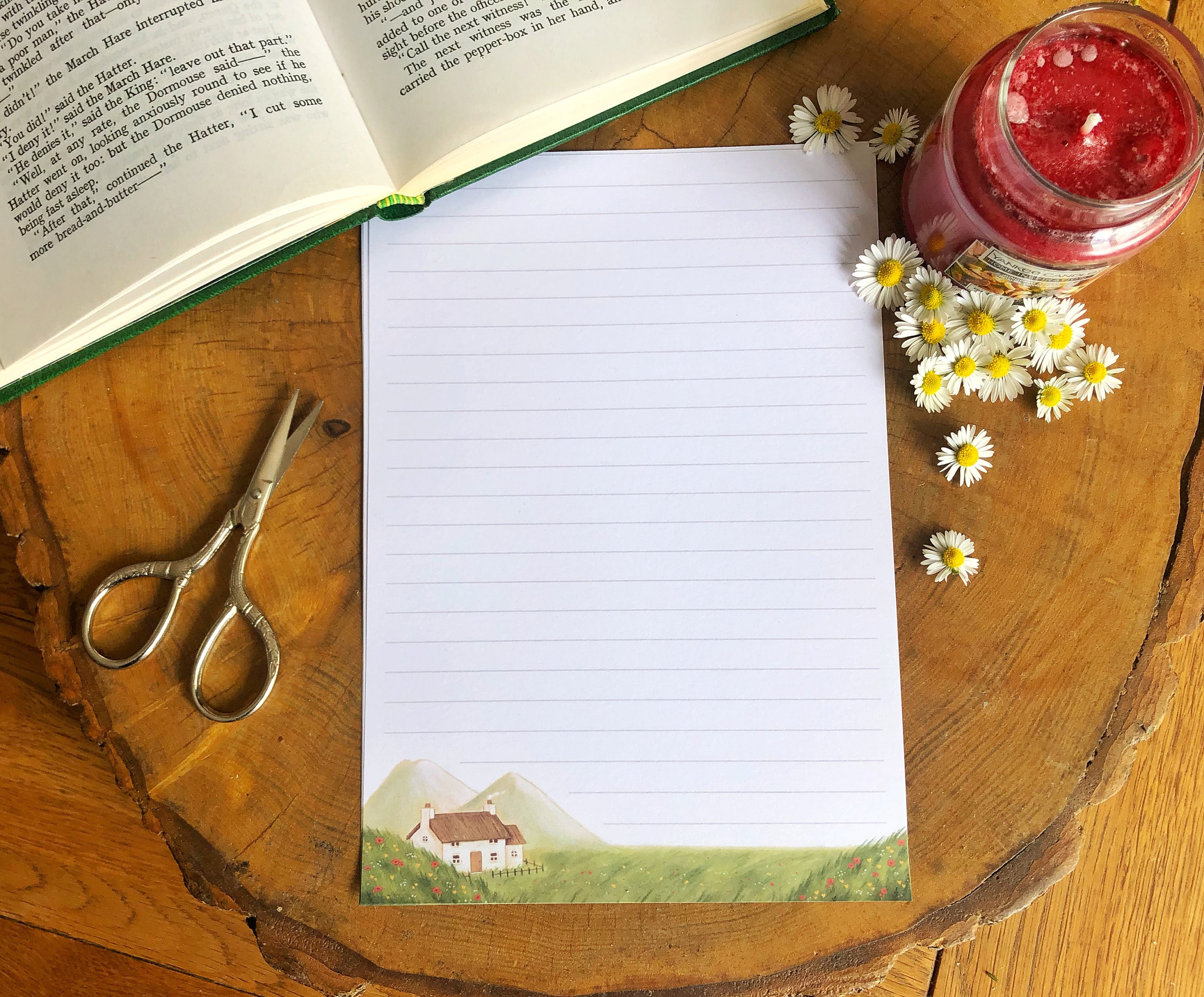 Summer Cottage Writing Paper A4 and A5 Sizes Lined or - Etsy