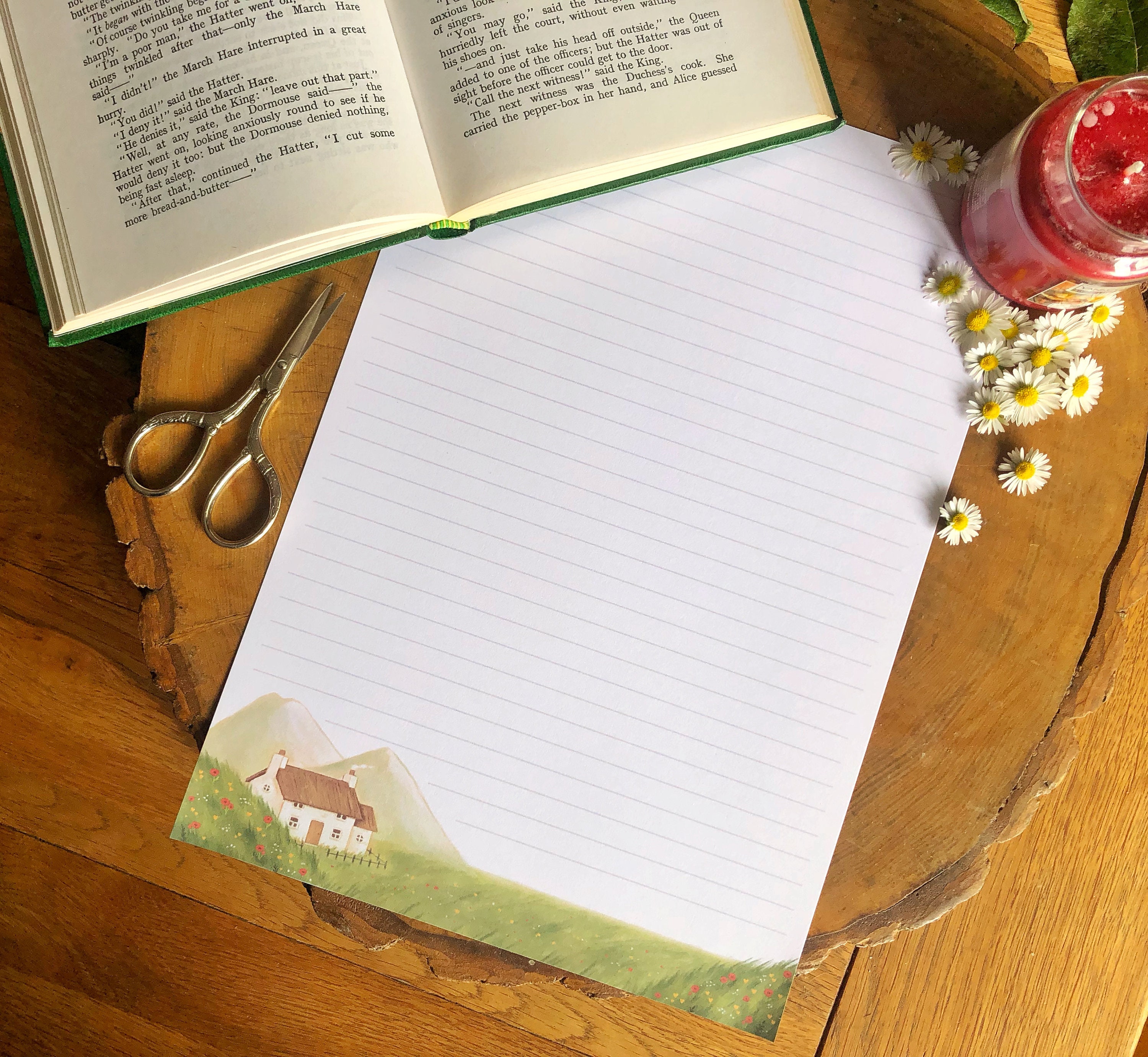 Summer Cottage Writing Paper A4 and A5 Sizes Lined or - Etsy