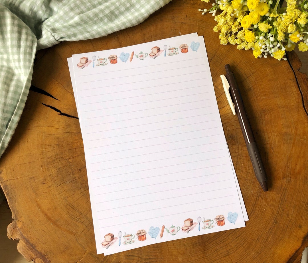 Cottagecore Writing Paper - A4 and A5 Sizes, Lined and Blank, JW Letter ...