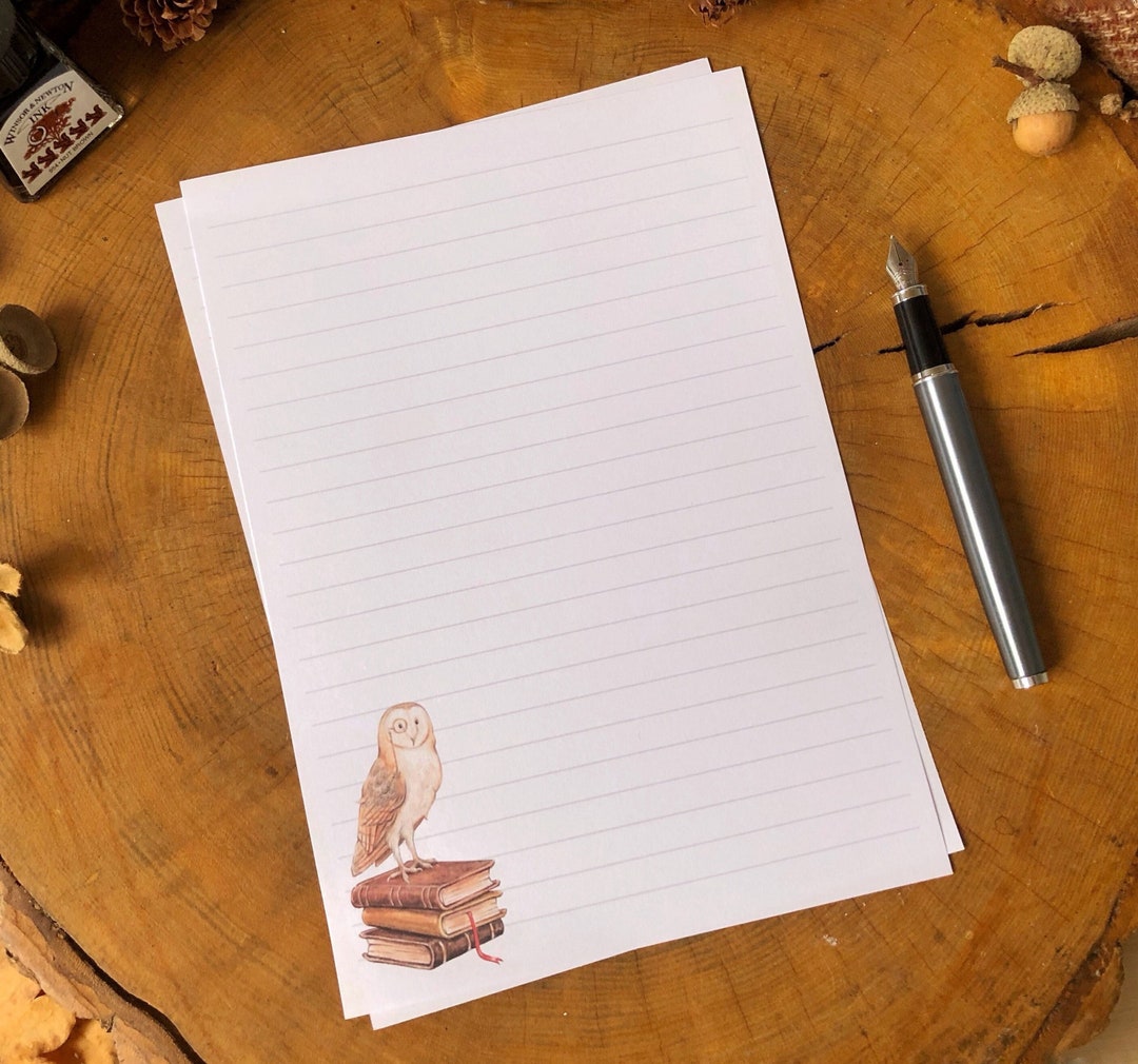 Barn Owl Writing Paper A4 and A5 Sizes, Lined and Blank, JW Letter ...