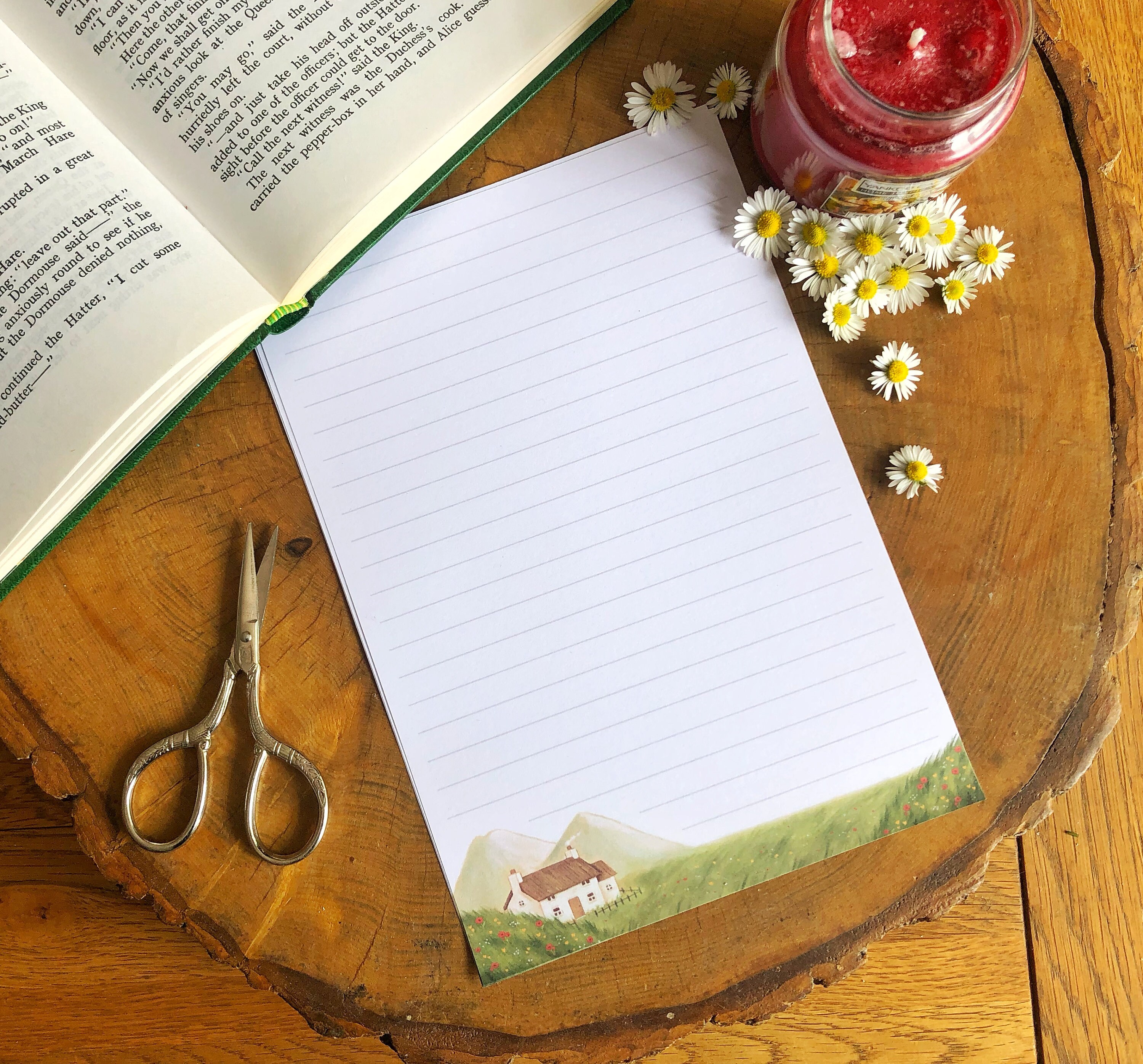 Summer Cottage Writing Paper A4 and A5 Sizes Lined or - Etsy