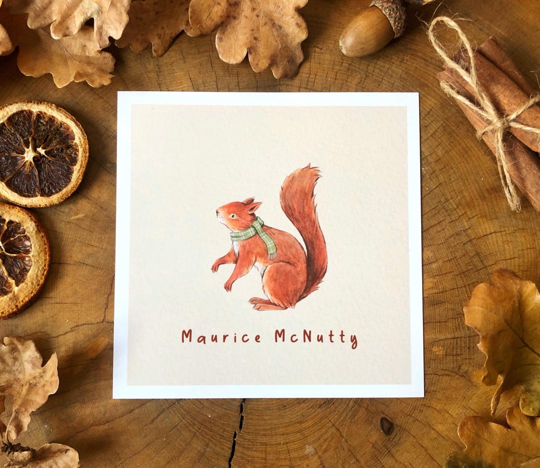 Red Squirrel Character Art Print - “maurice Mcnutty”, Nursery Art ...