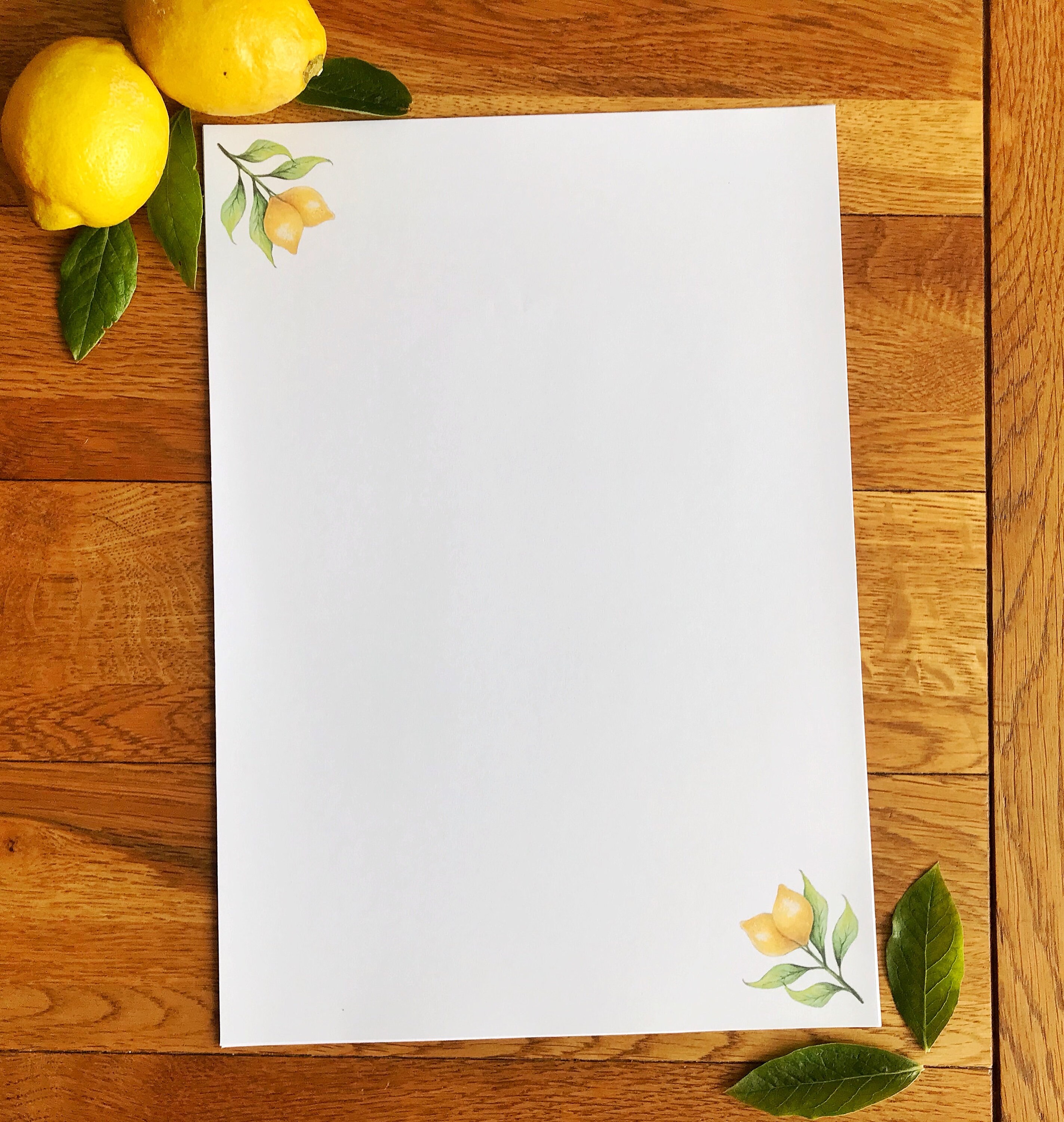 Lemon Writing Paper A4 and A5 Sizes | Etsy
