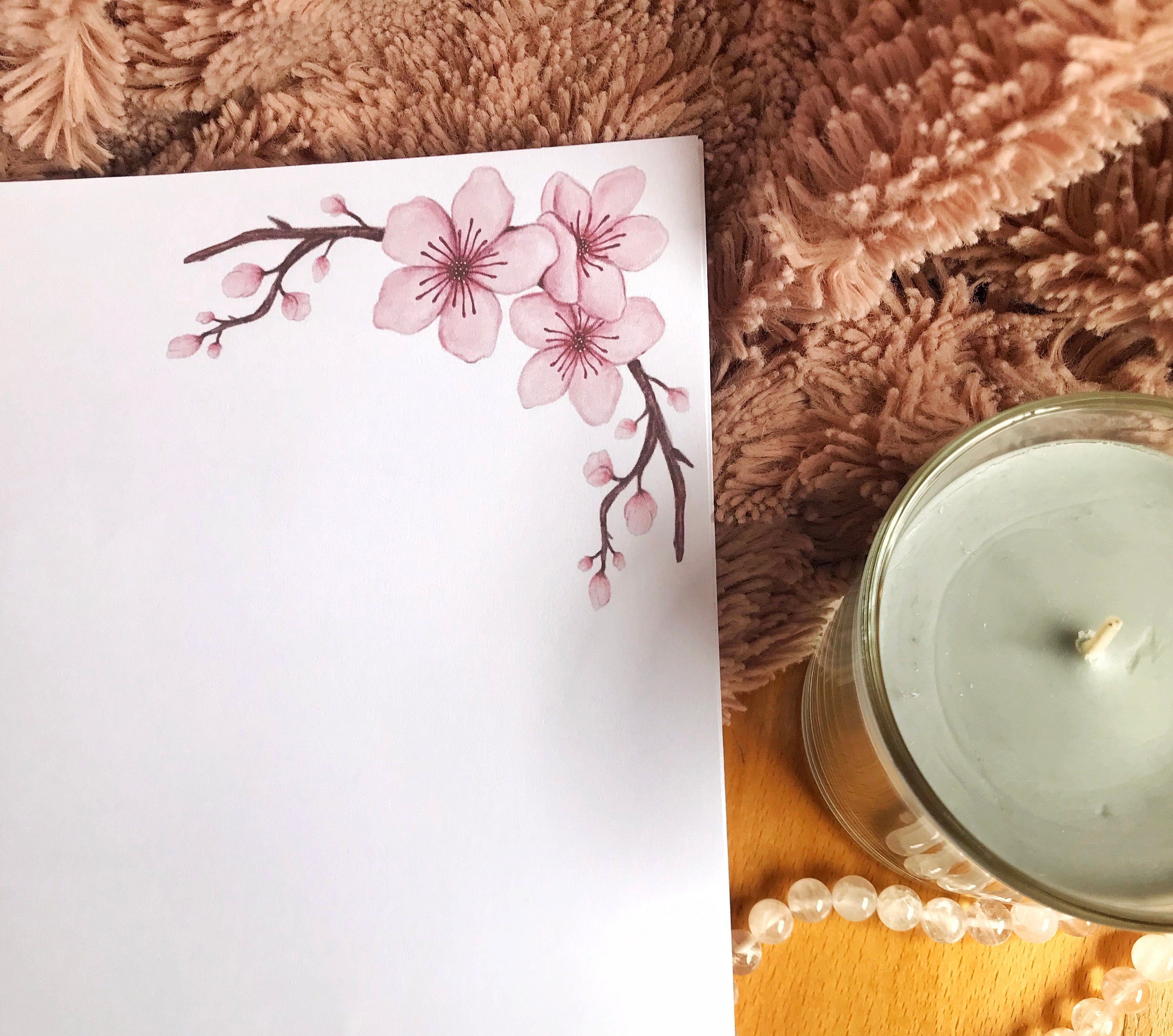 Cherry Blossom Letter Writing Paper Digital Download Jw - Etsy