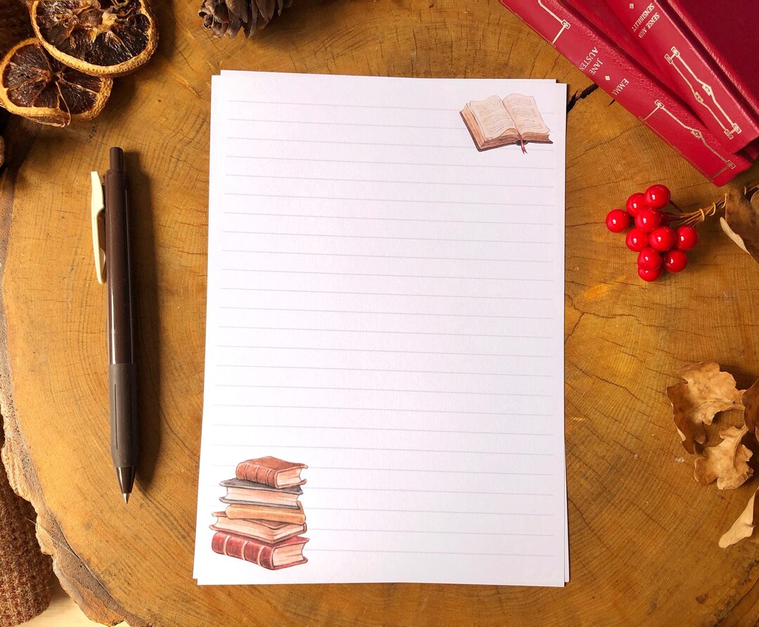 Old Books Writing Paper - A4 and A5 Sizes, Lined and Blank, JW Letter ...