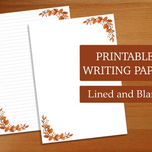 Autumn Leaves Letter Writing Paper Digital Download JW Letter Writing ...