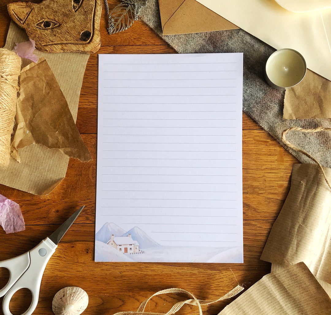 Winter Cottage Writing Paper: A4/A5, Lined or Blank Sheets - Etsy UK