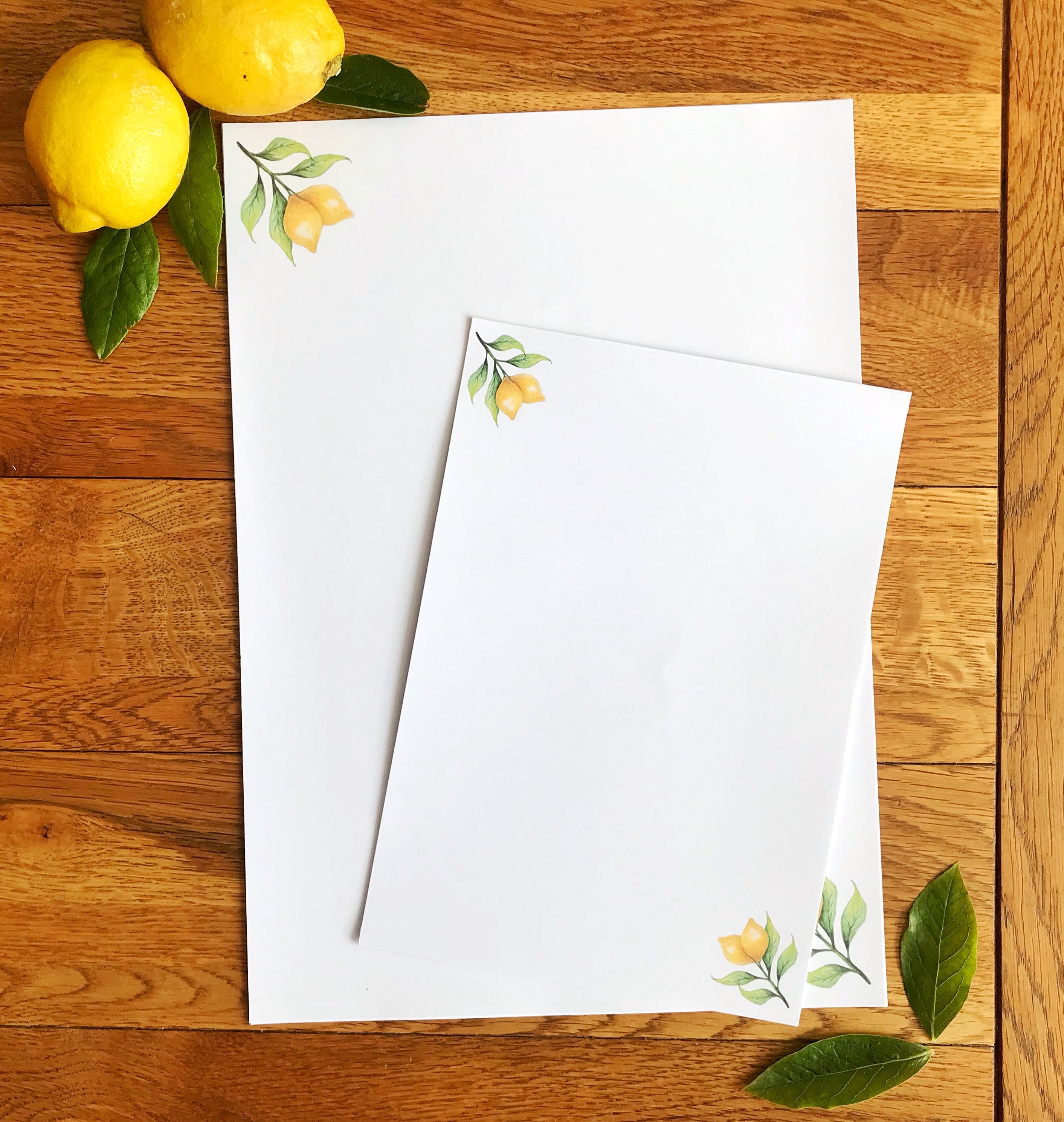 Lemon Writing Paper A4 and A5 Sizes | Etsy