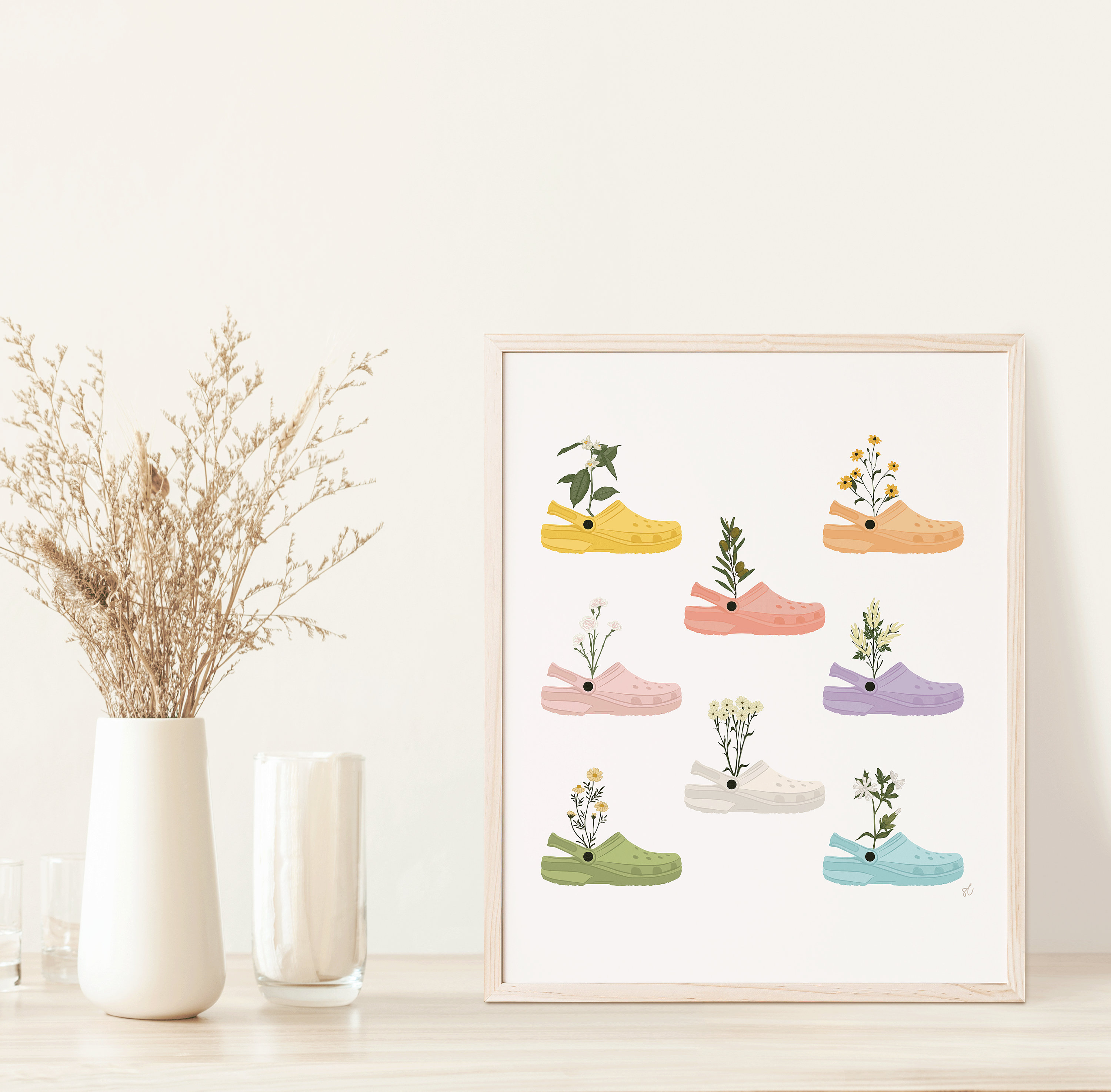 Clog X Flower Digital Illustration | Shann.creative | Sneaker ...