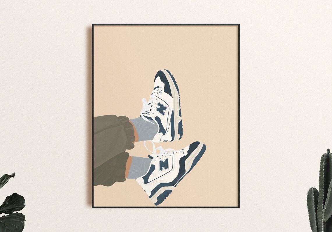 New Balance 550 Digital Illustration, 4x6, 5x7, 8x10, Png - Etsy