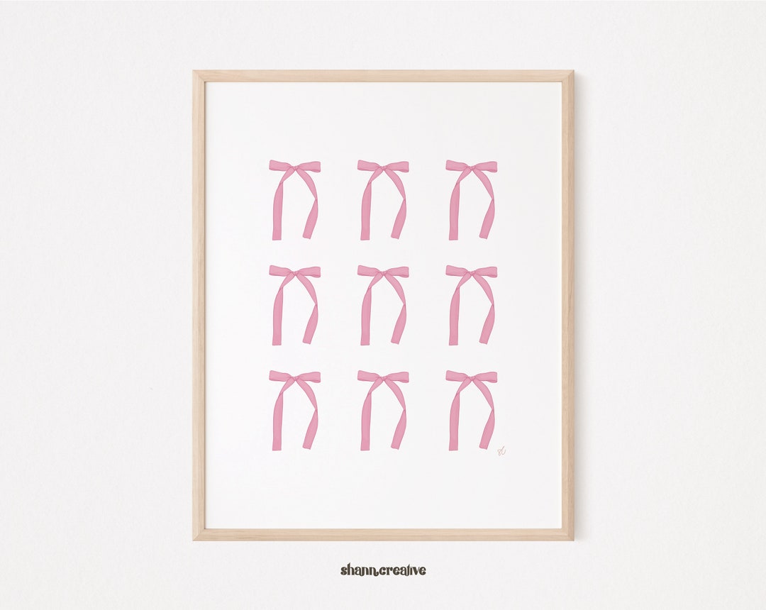 LIGHT PINK BOW Digital Illustration | Coquette | Ballet | Preppy ...