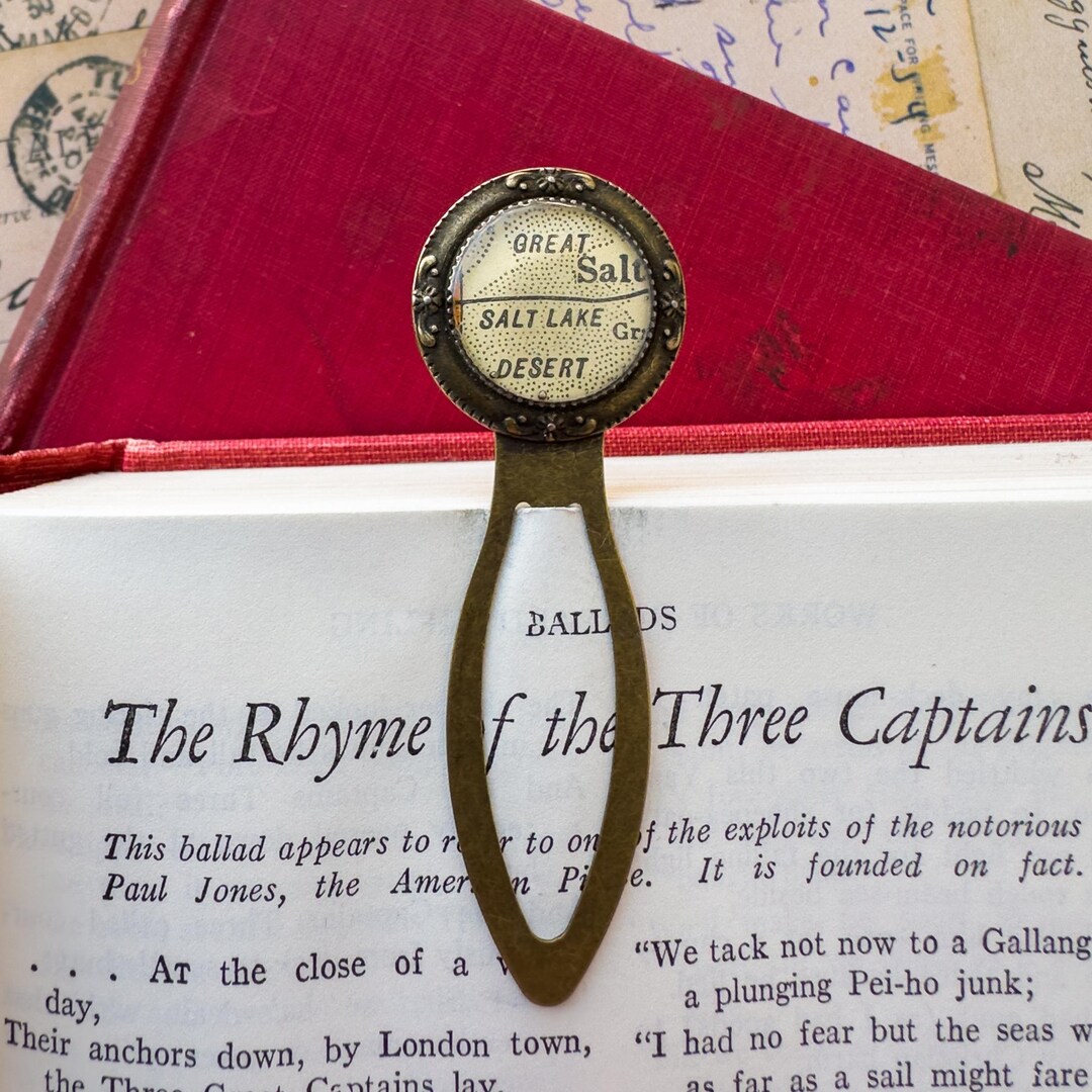 Vintage Utah Map Bookmark, Metal Bookmark, 1940s Cartography, Travel ...