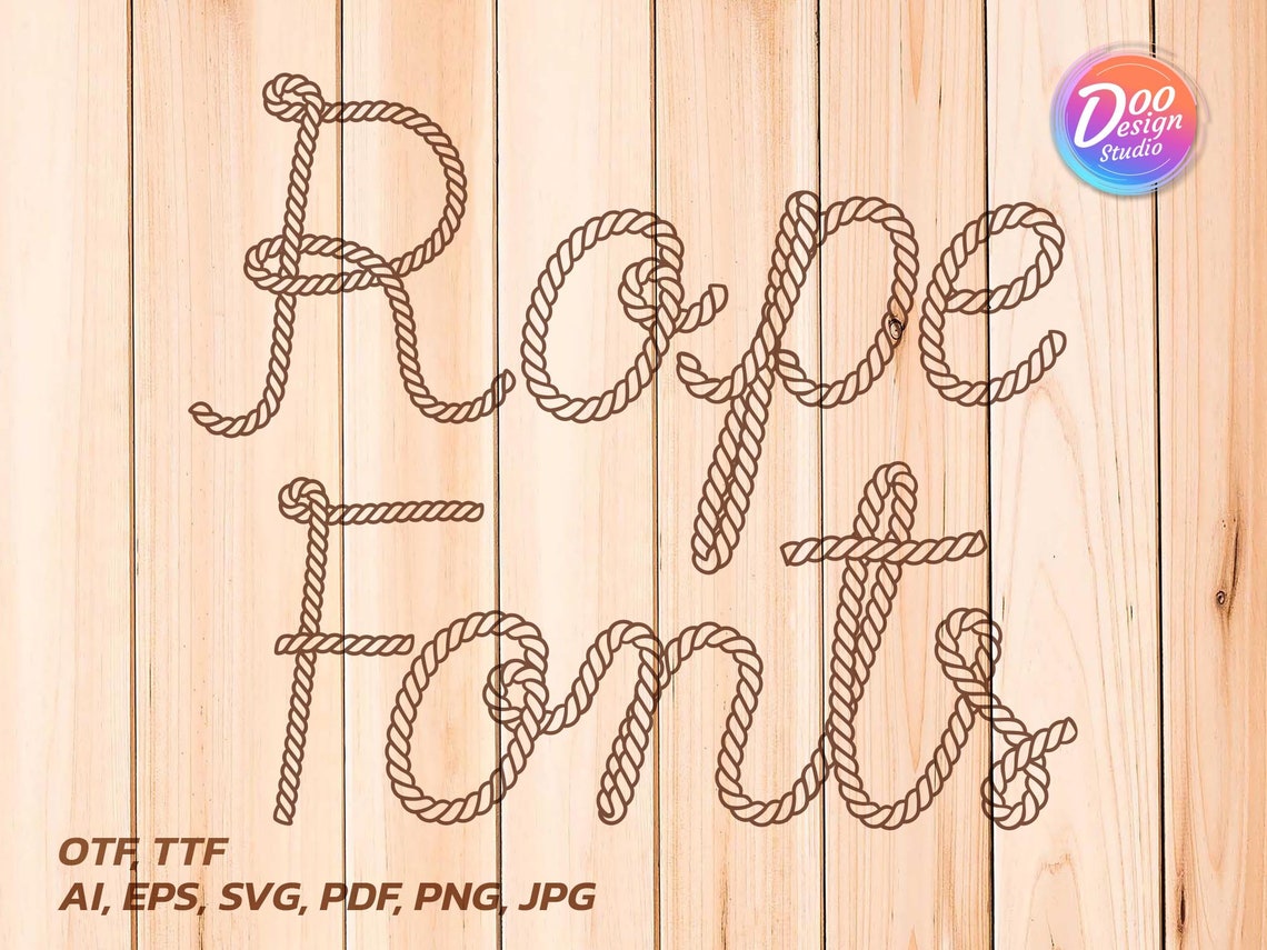 Rope Letters Svg, Fonts Cowboy Svg, Letters Commercial Pdf, Rope Svg ...