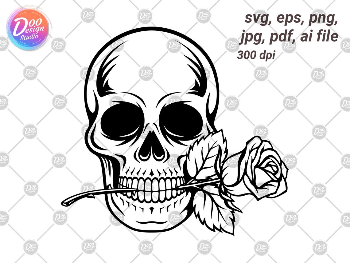 Skull Svg, Skull Roses Svg, Flower Skull Svg, Floral Skull Svg, Skulls ...