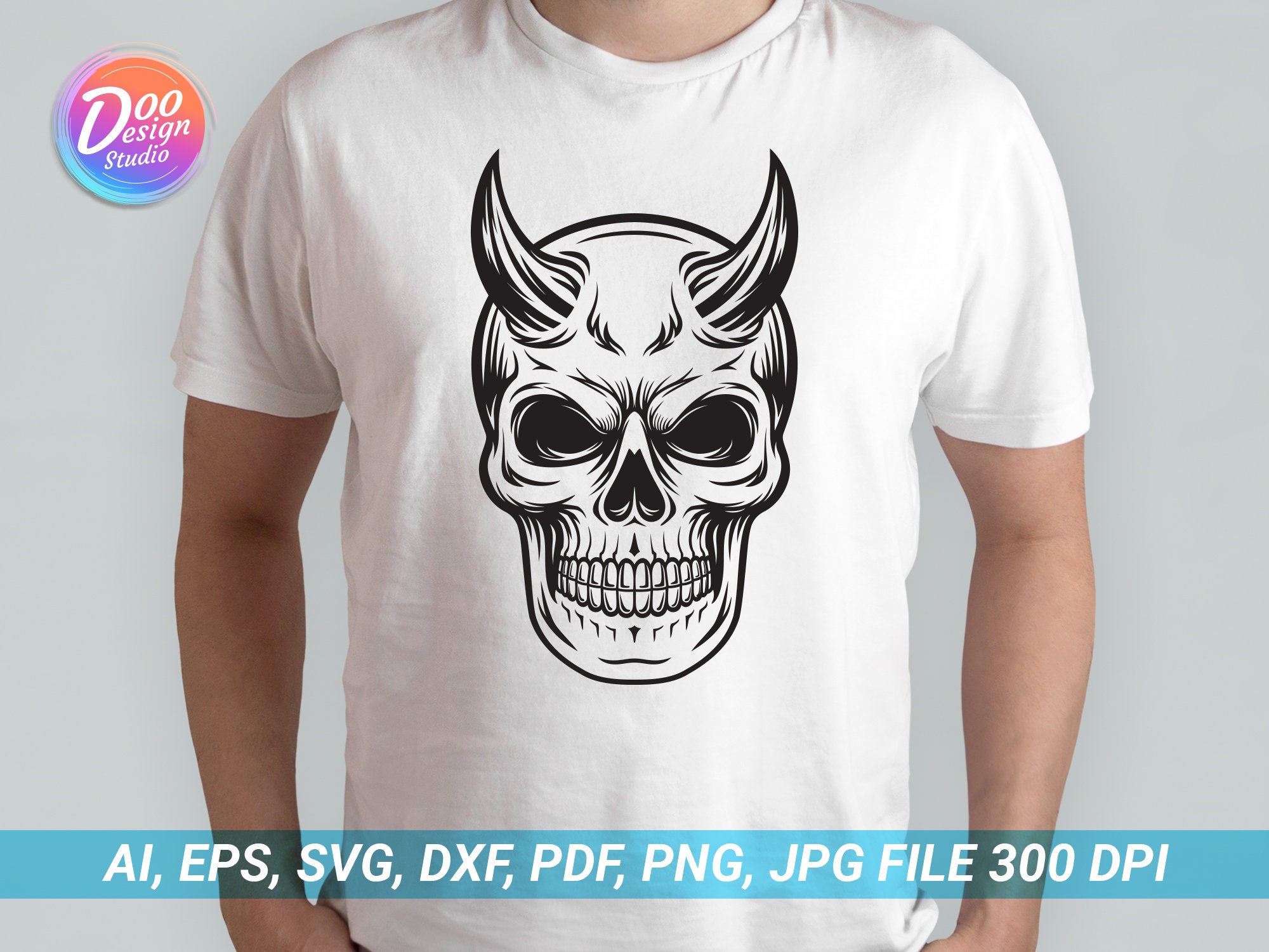 Skull Svg, Devil Skull Svg, Devil Svg, Devil Horns Svg, Evil Skeleton ...