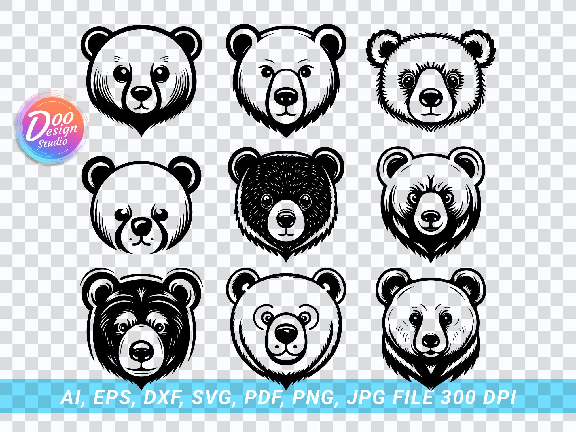 Bear Head Svg, Bear Svg, Bear Head Svg Cut Files for Cricut, Bear Face ...