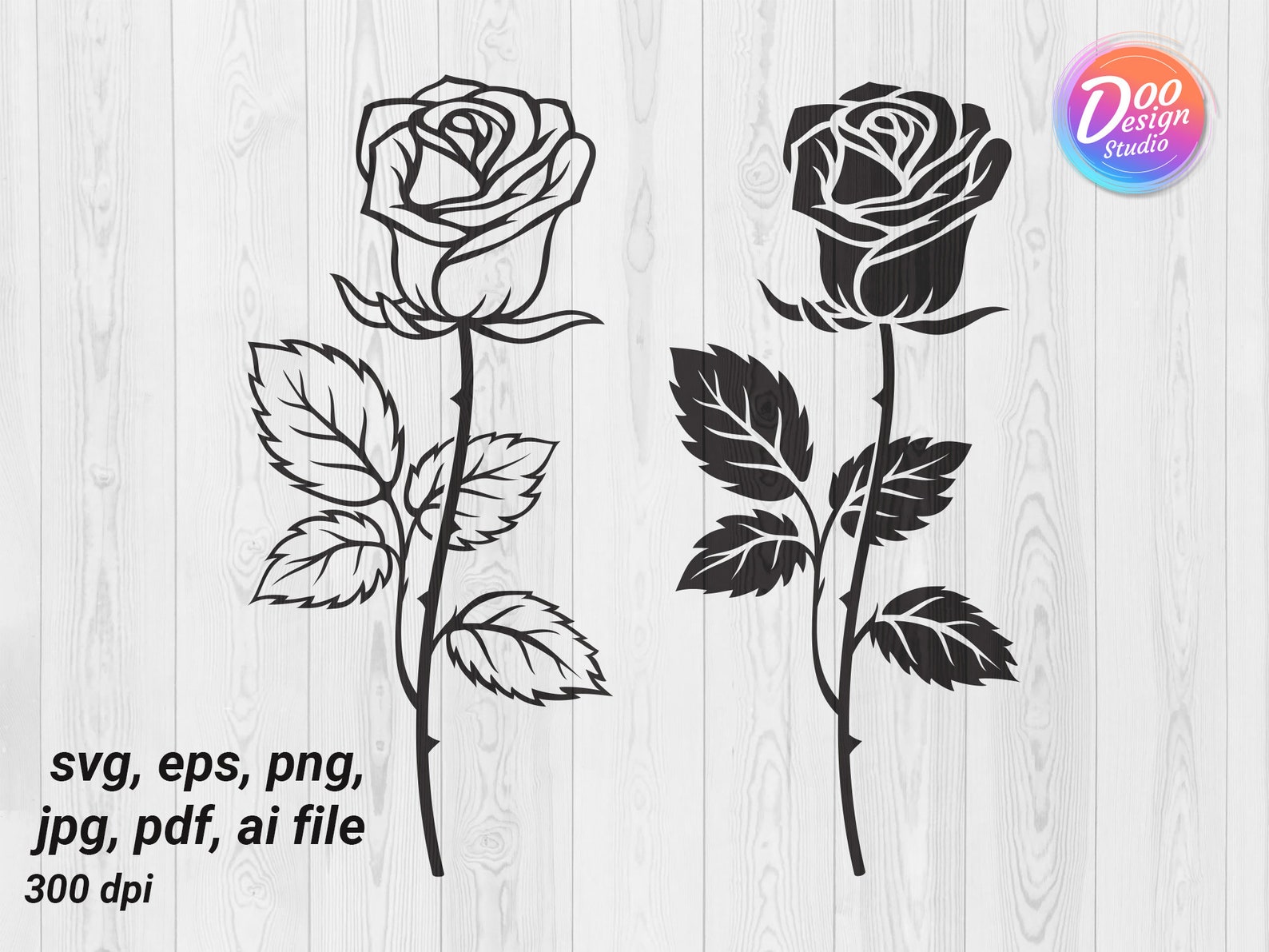 Rose svg, flower svg, rose clipart, rose silhouette, flowers svg, roses ...