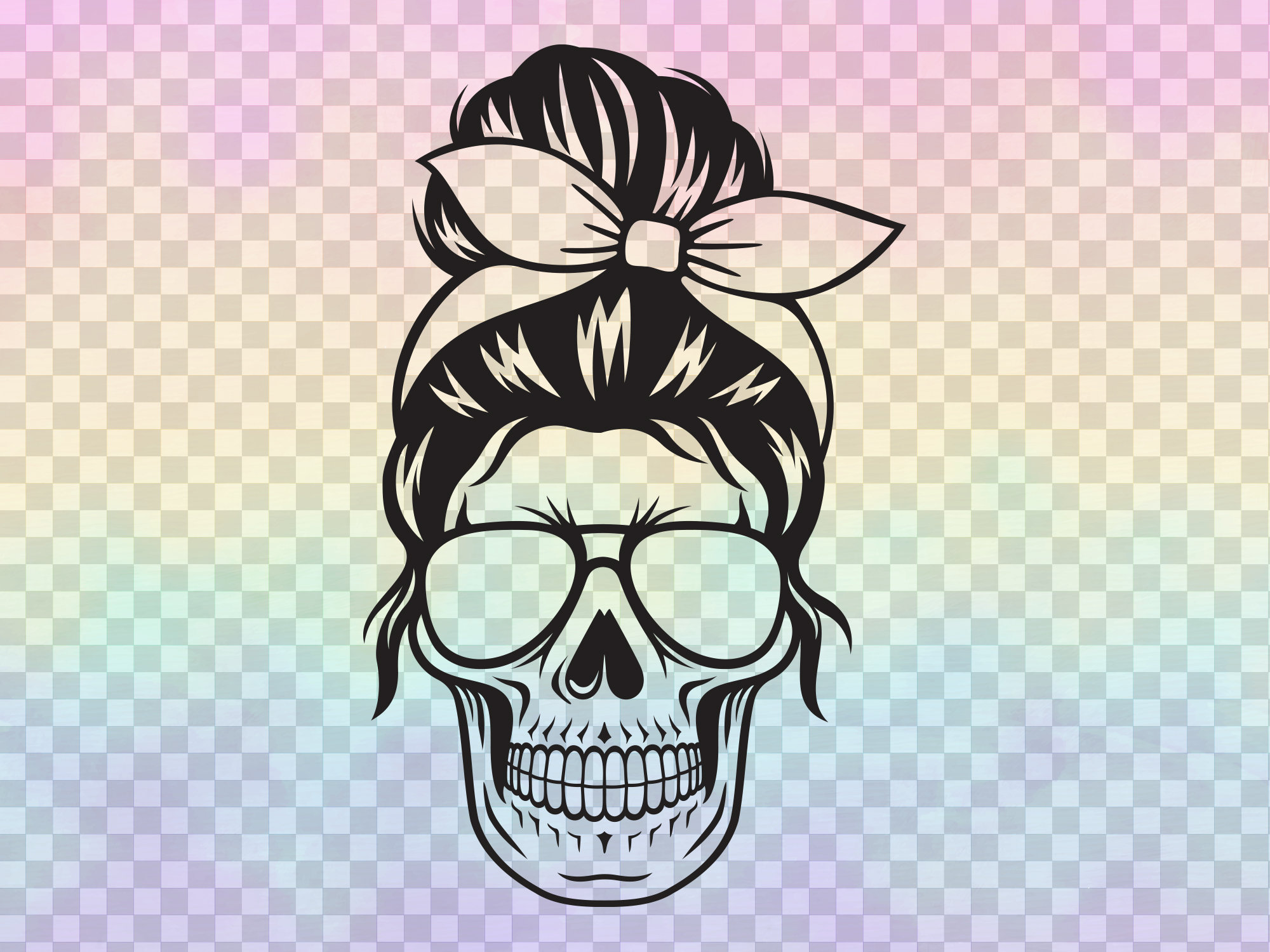 Mom Skull Svg, MAMA Skulls Headband and Sunglasses, Skulls Clipart, Mom ...
