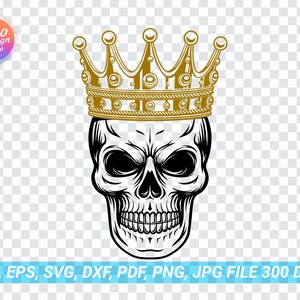 King Skull Svg, Skull Svg, Skeleton Svg, Svg Files for Cricut, Skull ...