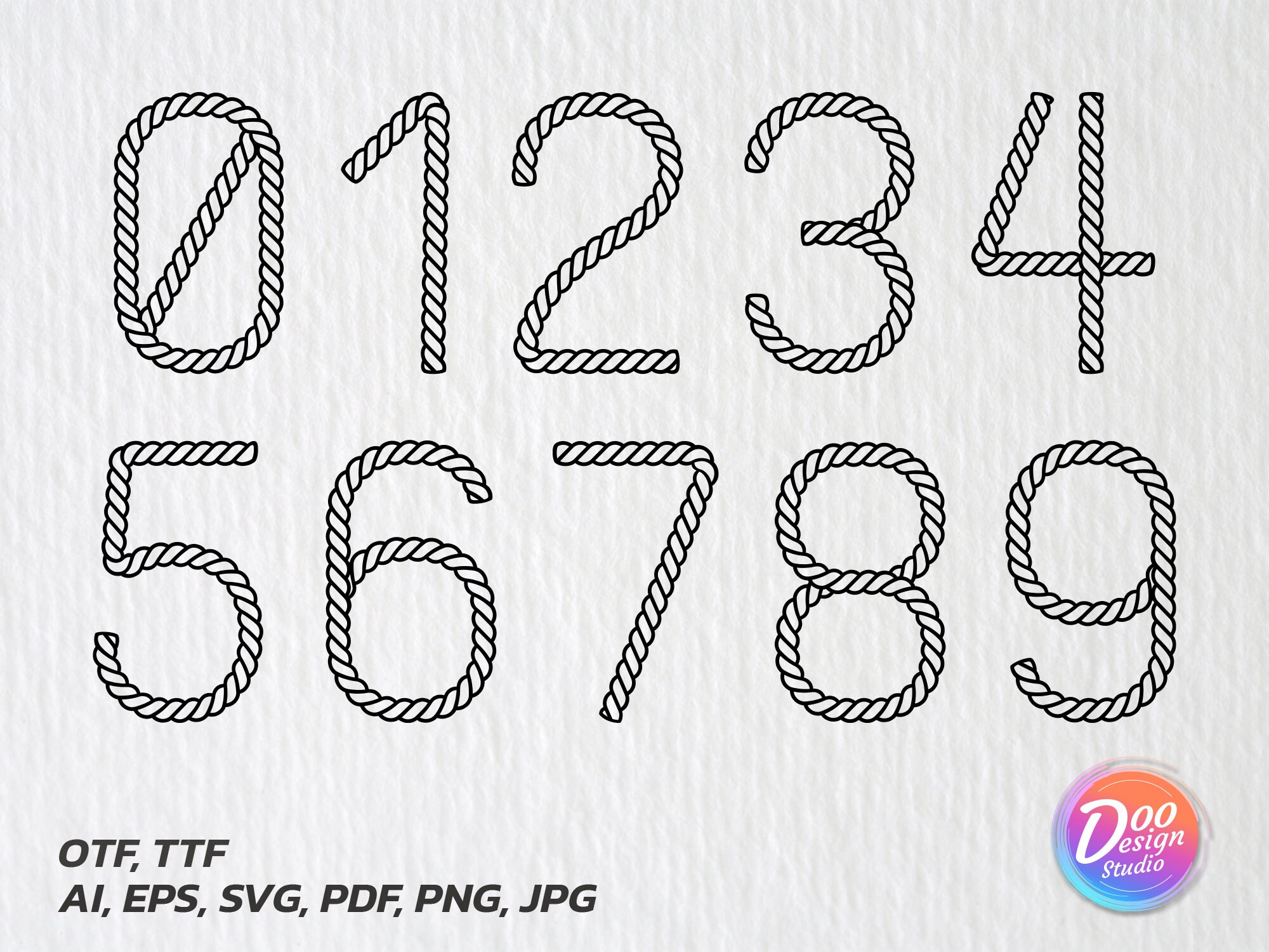 Rope Letters Svg, Fonts Cowboy Svg, Letters Commercial Pdf, Rope Svg ...