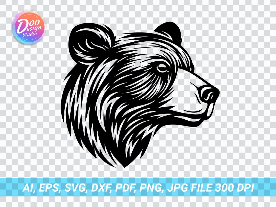 Bear Head Svg, Bear Face Svg, Bear Head Svg Cut Files for Cricut, Bear ...