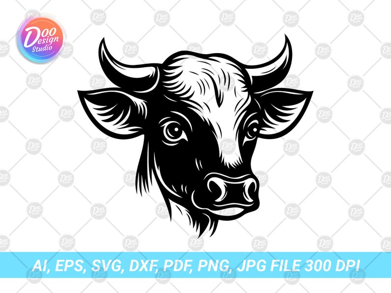 Cow Head Svg Cow Svg Cow Face Svg Cute Cow Svg Cow - Etsy