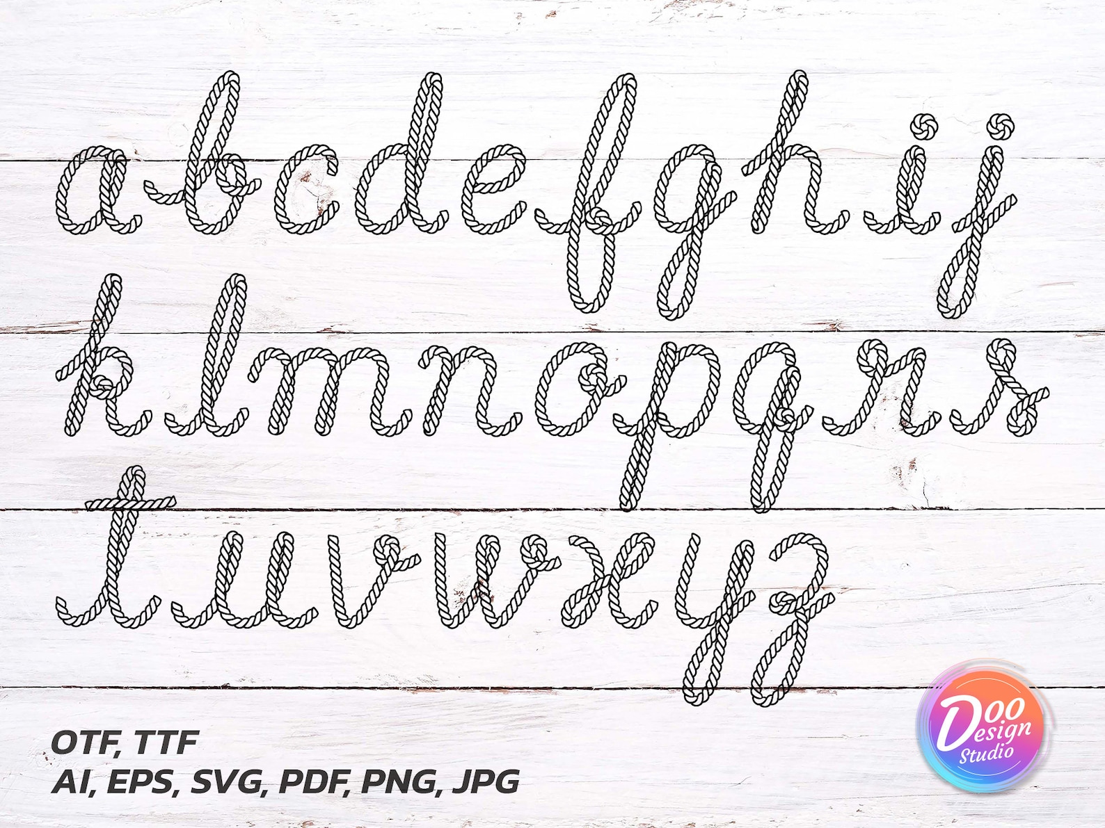 Rope Letters Svg, Fonts Cowboy Svg, Letters Commercial Pdf, Rope Svg ...