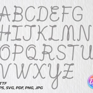 Rope Letters Svg, Fonts Cowboy Svg, Letters Commercial Pdf, Rope Svg ...