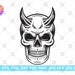 Skull Svg, Devil Skull Svg, Devil Svg, Devil Horns Svg, Evil Skeleton ...