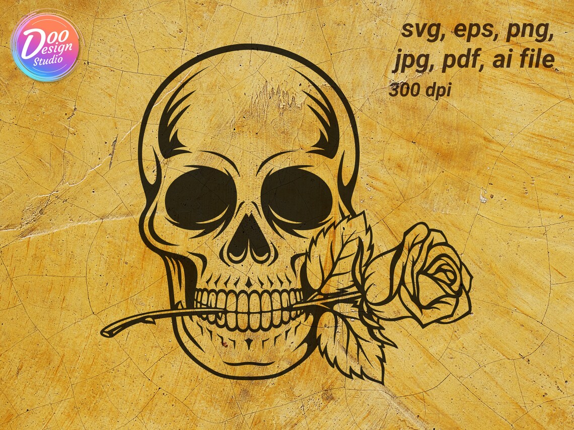 Skull Svg, Skull Roses Svg, Flower Skull Svg, Floral Skull Svg, Skulls ...
