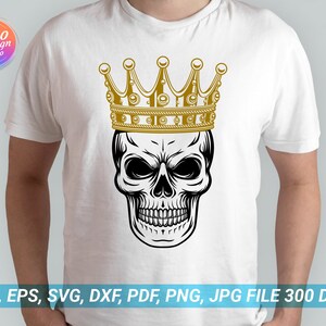 King Skull Svg, Skull Svg, Skeleton Svg, Svg Files for Cricut, Skull ...