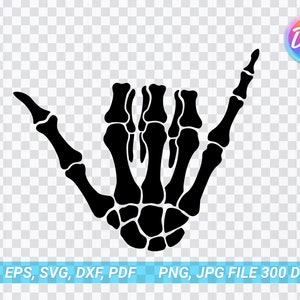 Shaka Skeleton Hand, Sign Svg, Peace Sign Svg, Skeleton Svg, Skeleton ...